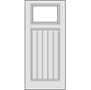 2-Panel Plank Steel Door with Two Sidelites