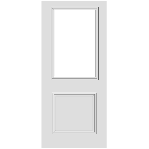 2-Panel Square Steel Exterior Door. Finished in White.
